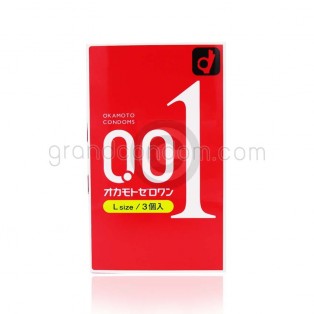 ถุงยางอนามัยโอกาโมโต้ 0.01 Okamoto 0.01 ขนาด 54 มม. 1 กล่อง (3 ชิ้น)